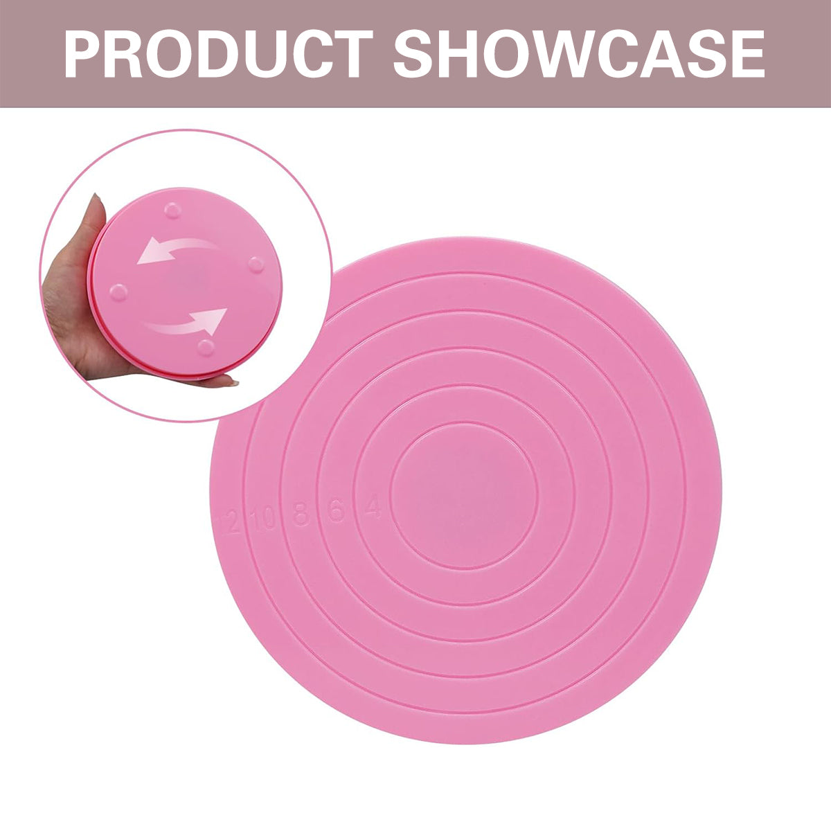 Mini Cake Turntable with 14cm Stand and Scale Markings | Aimall