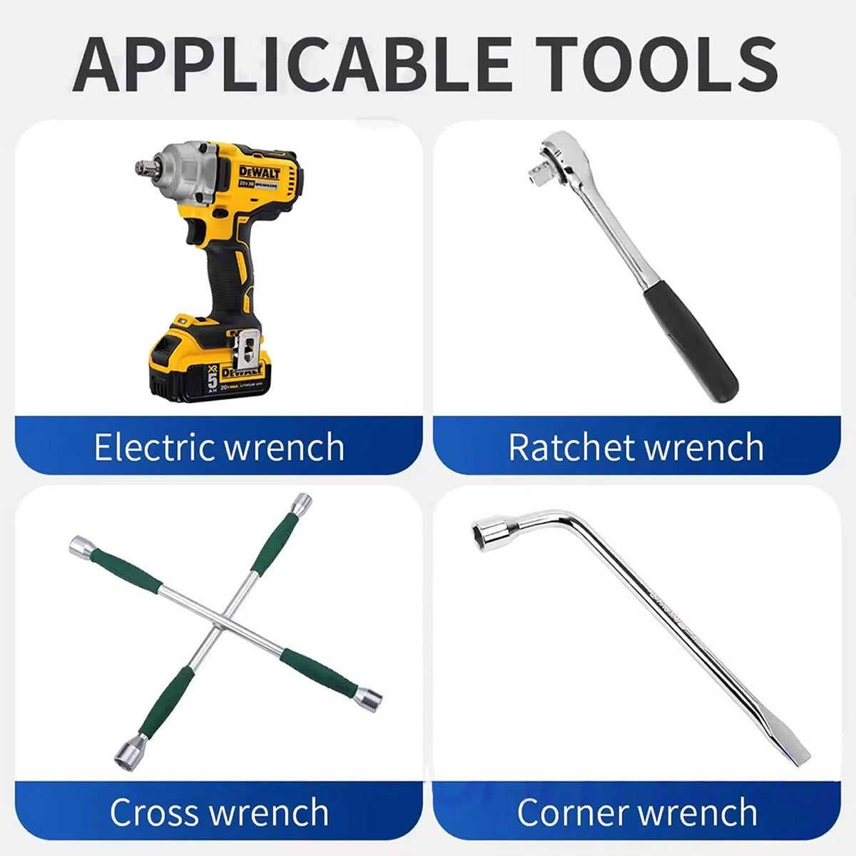 8PCS Deep Impact Socket Set 1/2 Inch Drive for Auto Repair | Aimall