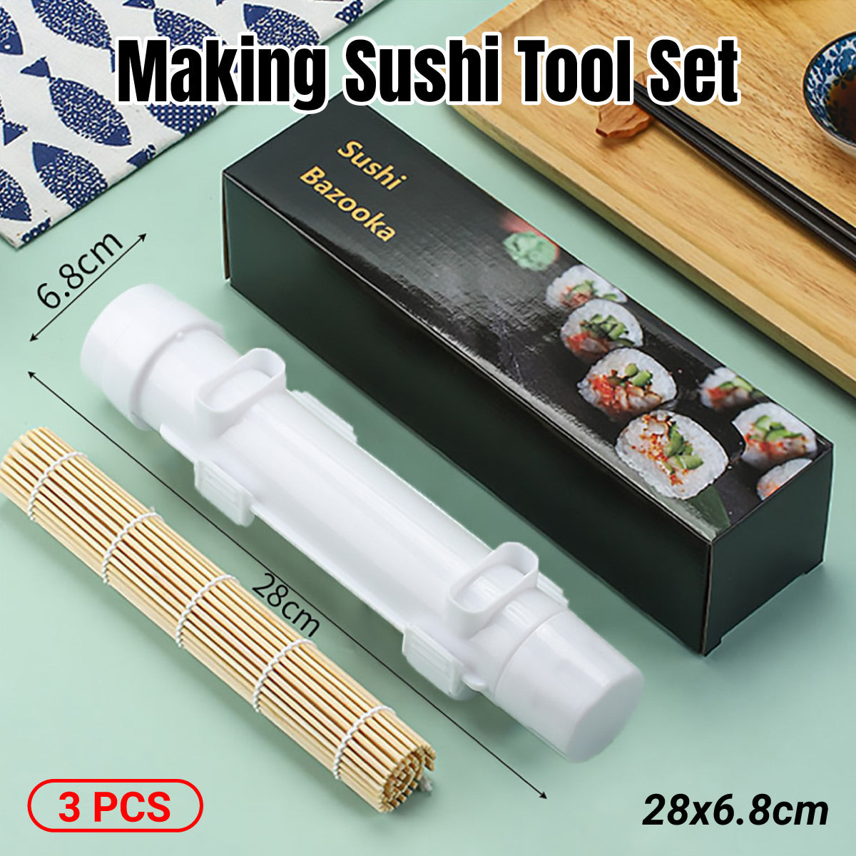 Sushi Making Tool Set for Easy Home Use with Non Stick Design | Aimall