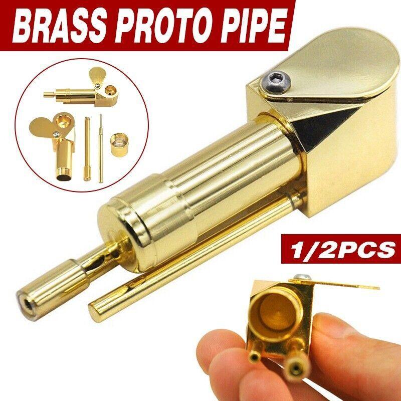 Solid Brass Tobacco Smoking Pipe Brass Chamber Bowl Hand Proto Pipes ...