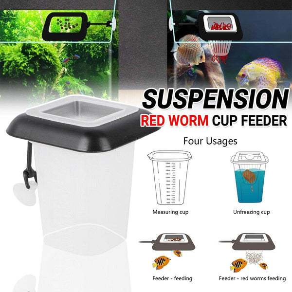Red Insect Frozen Feeder Cup for Fish Tank Shrimp Feeding Dissolving R ...