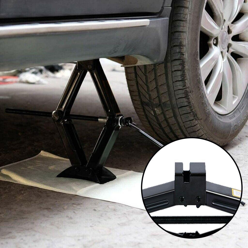 2 Ton Scissor Jack Car Van Wind Up Tyre Lift Chrome Crank Handle ...